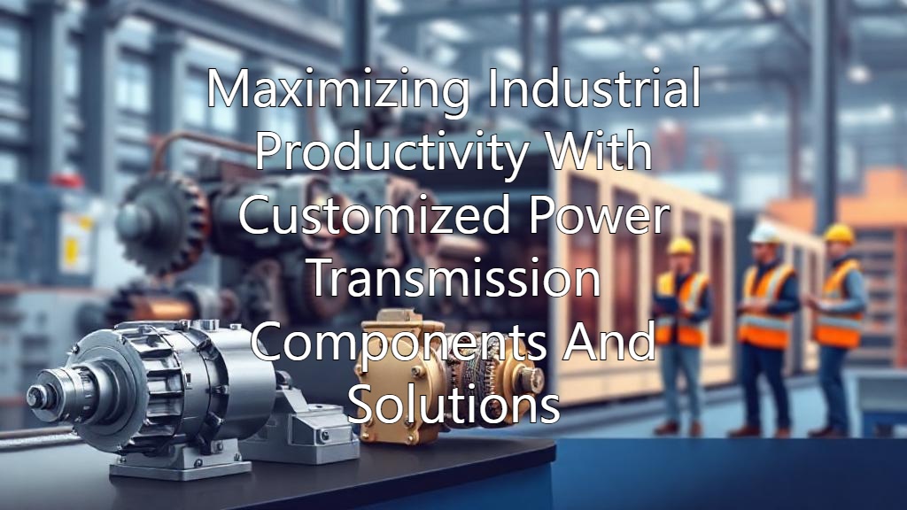 Maximizing Industrial Productivity With Customized Power Transmission ...